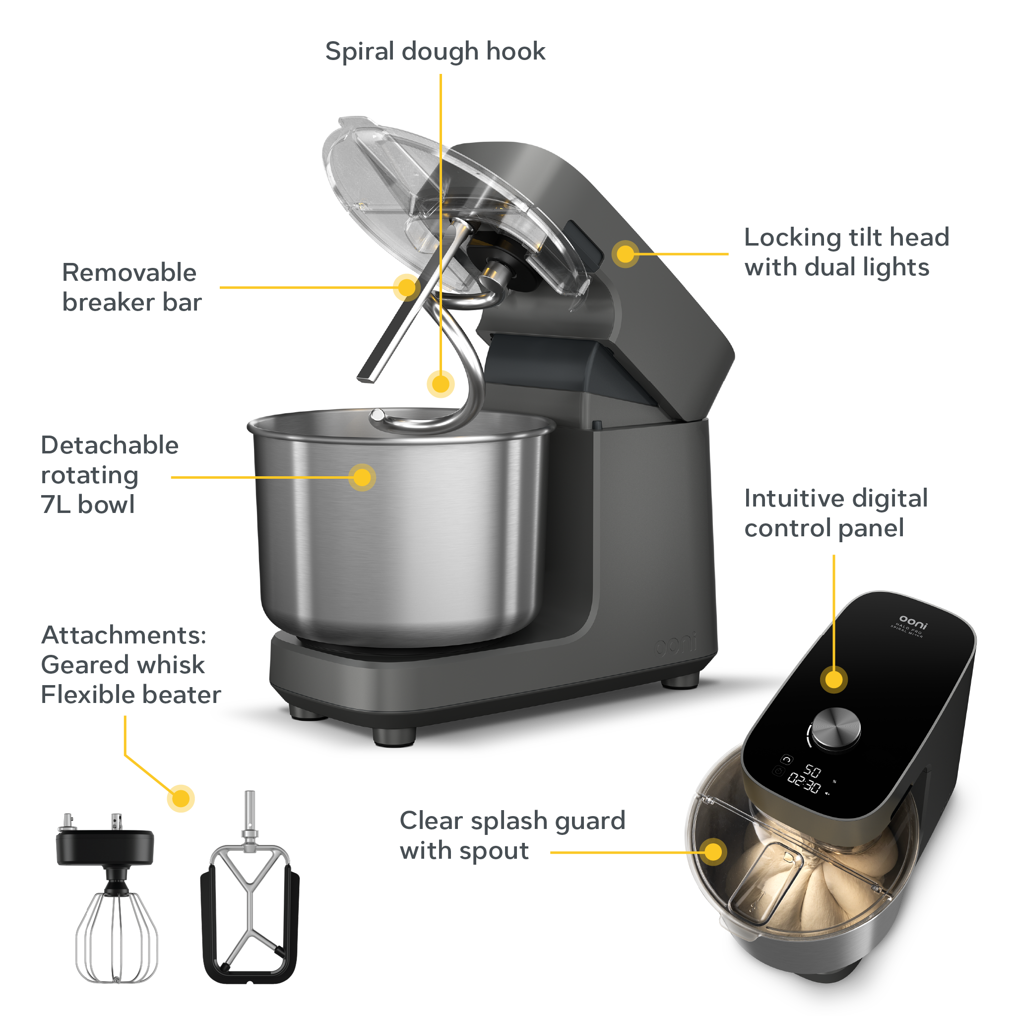 Ooni Halo Pro Spiral Mixer | Dough Mixer — Ooni USA